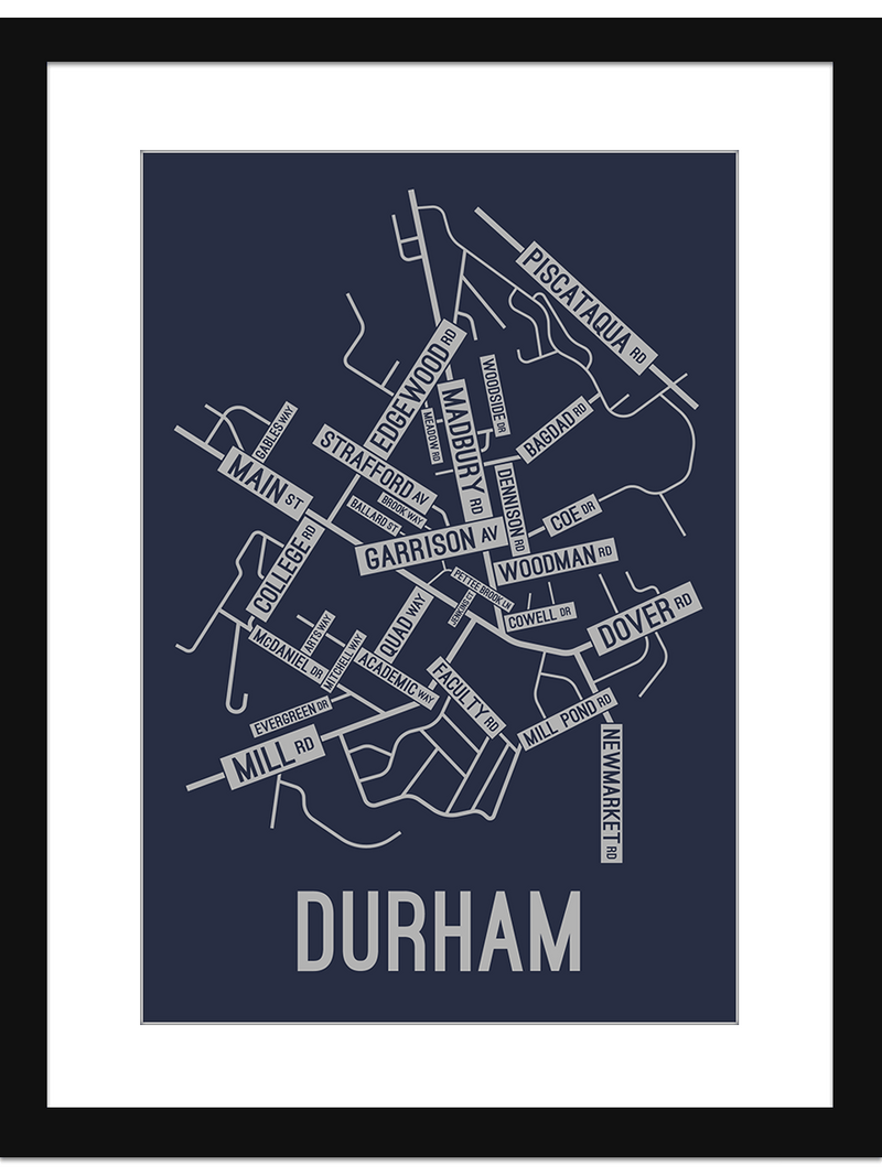 Durham, New Hampshire Street Map Poster - School Street Posters