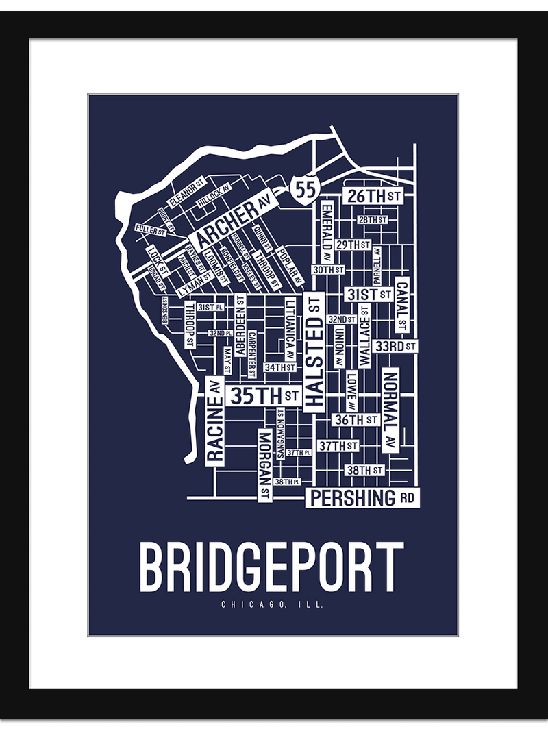 Bridgeport, Chicago Street Map Poster - School Street Posters