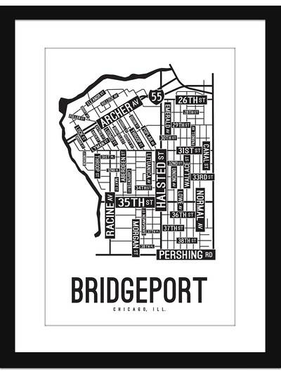 Bridgeport, Chicago Street Map Poster - School Street Posters