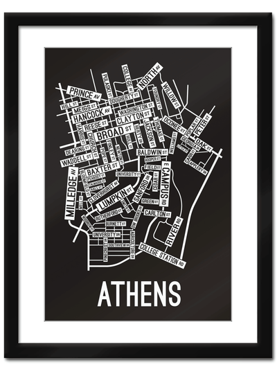 Athens, Georgia Street Map - School Street Posters