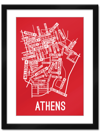 Athens, Georgia Street Map - School Street Posters