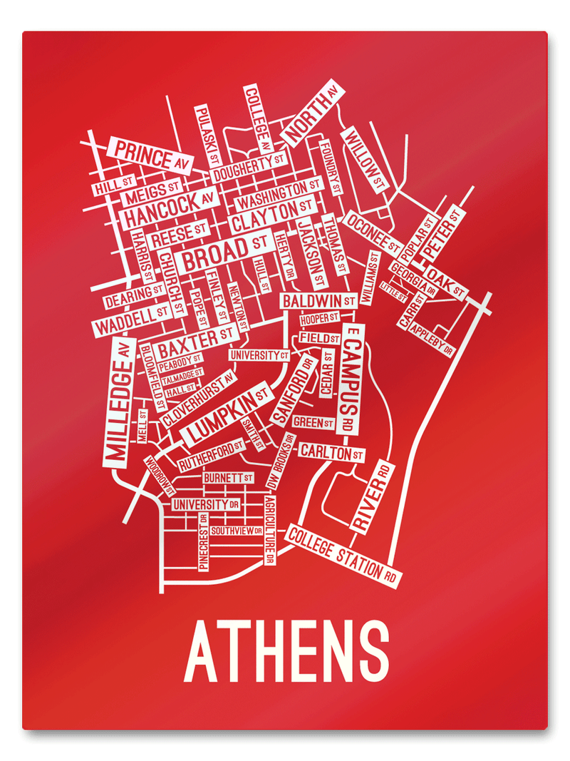 Athens, Georgia Street Map - School Street Posters