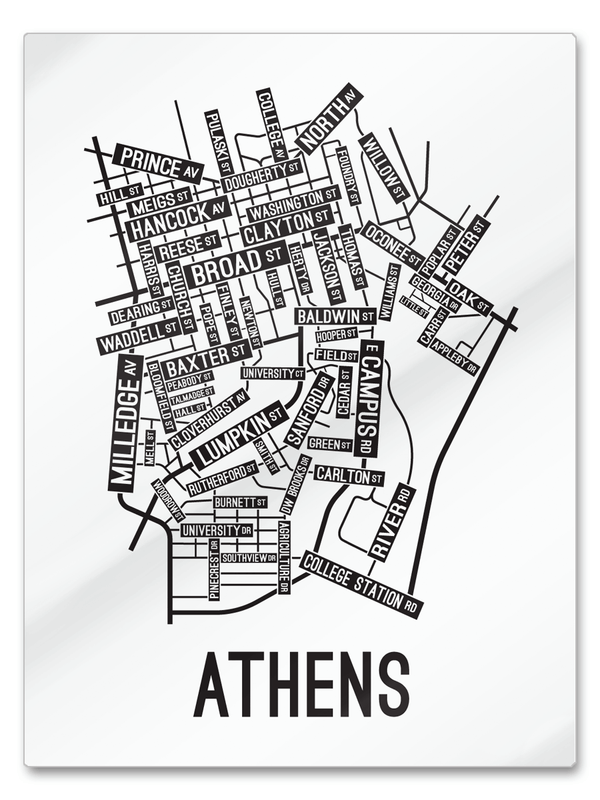 Athens, Georgia Street Map - School Street Posters