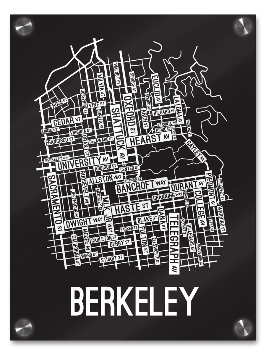 Berkeley, California Street Map - School Street Posters