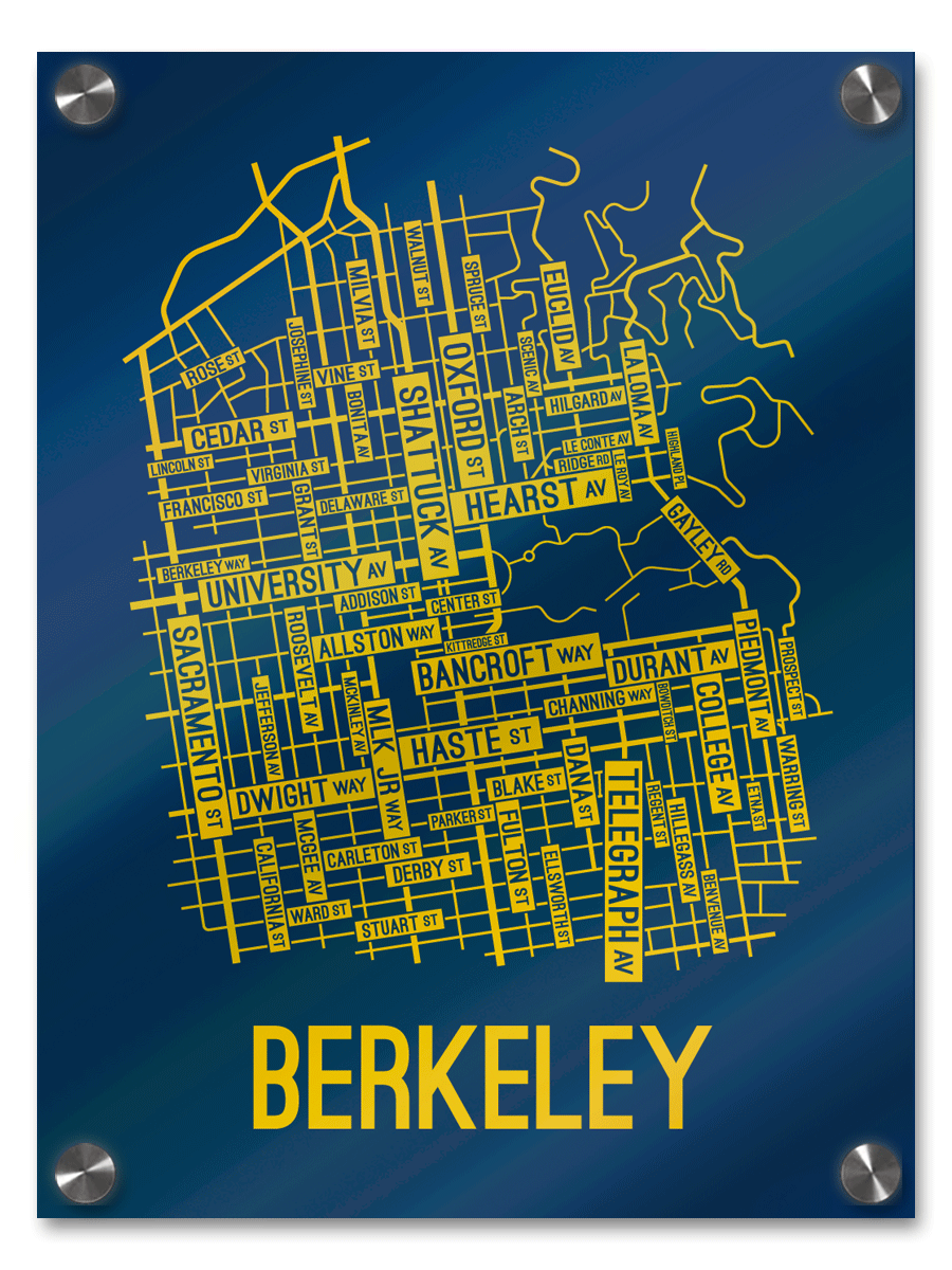 Berkeley, California Street Map - School Street Posters