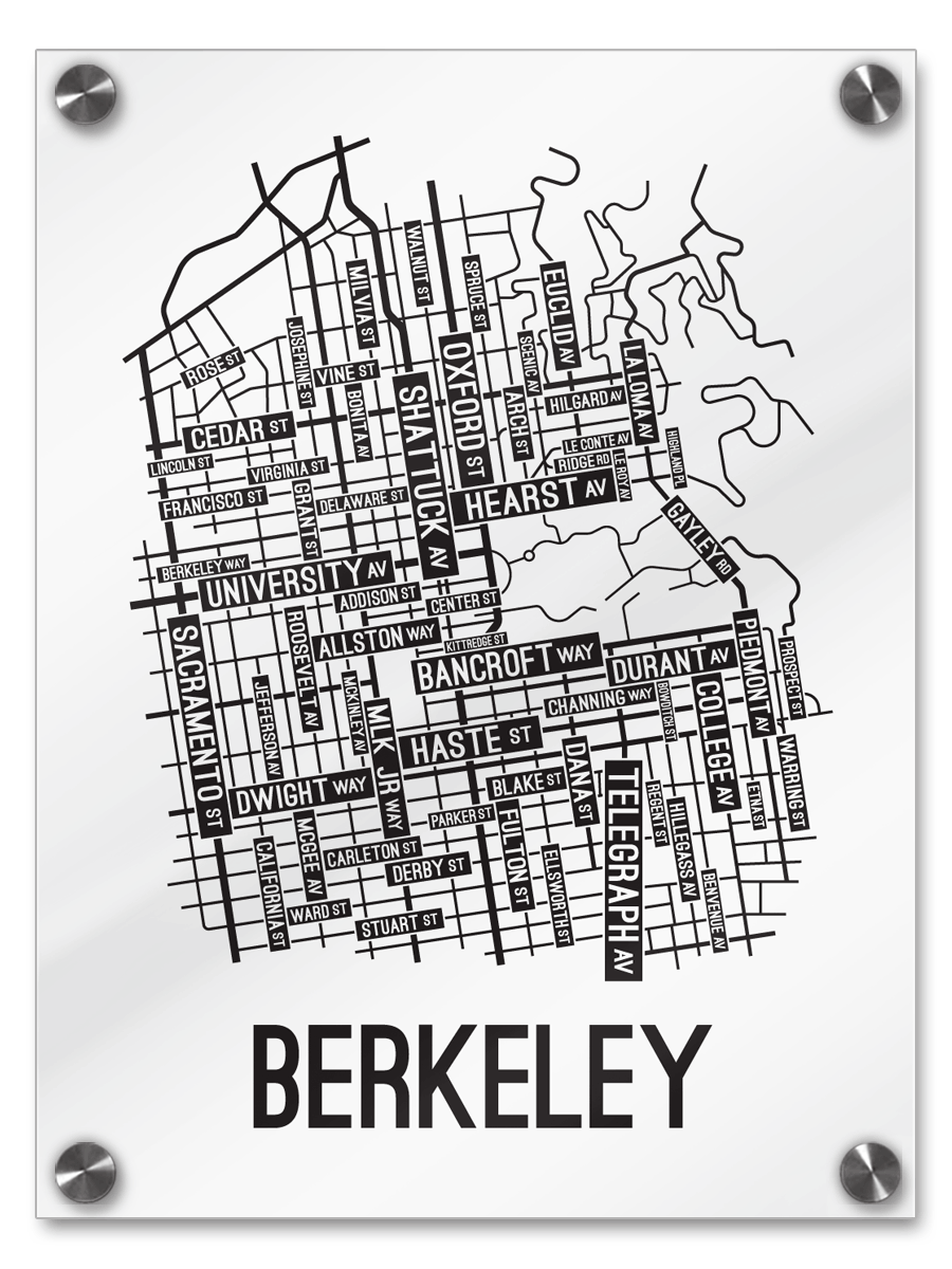 Berkeley, California Street Map - School Street Posters