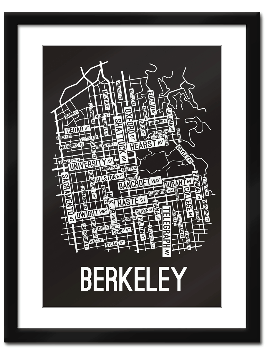 Berkeley, California Street Map - School Street Posters