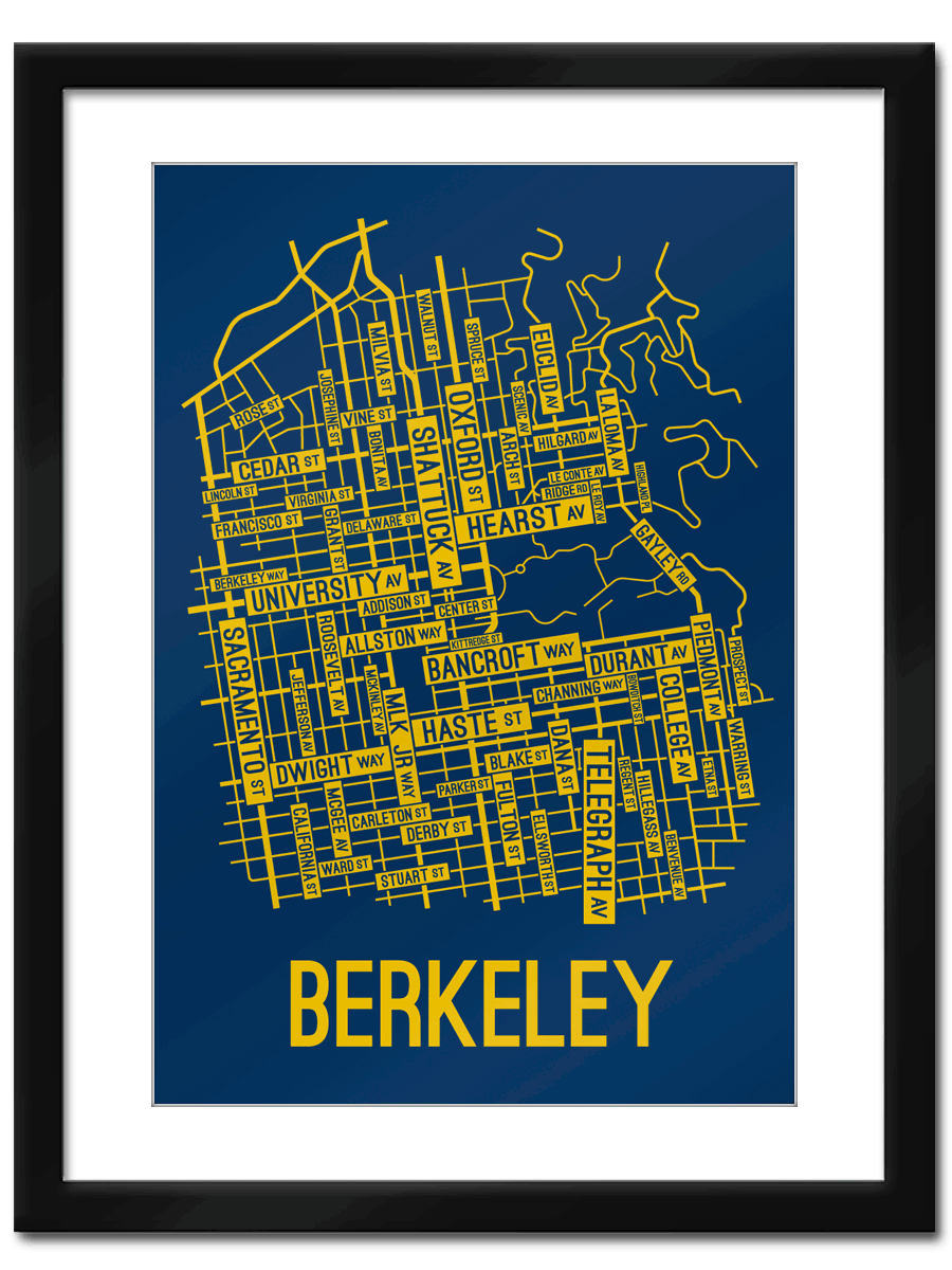 Berkeley, California Street Map - School Street Posters
