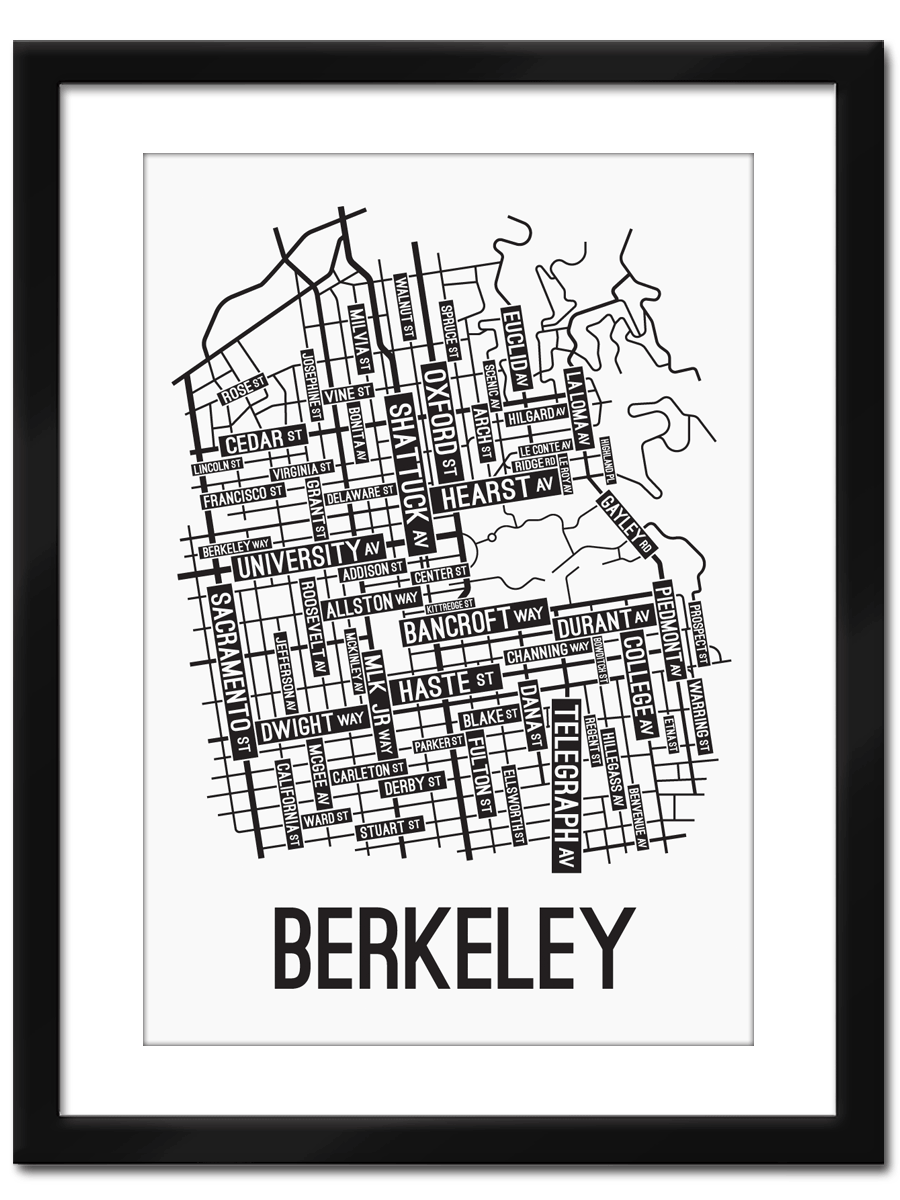 Berkeley, California Street Map - School Street Posters