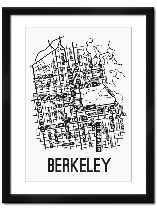 Berkeley, California Street Map - School Street Posters