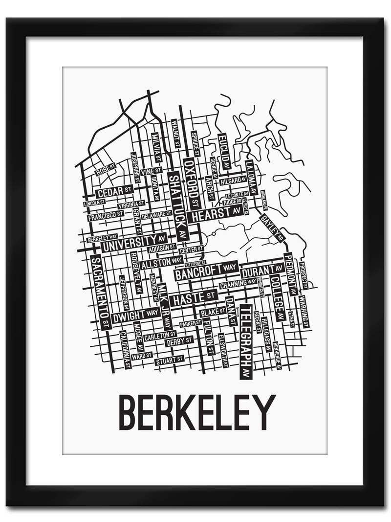 Berkeley, California Street Map - School Street Posters