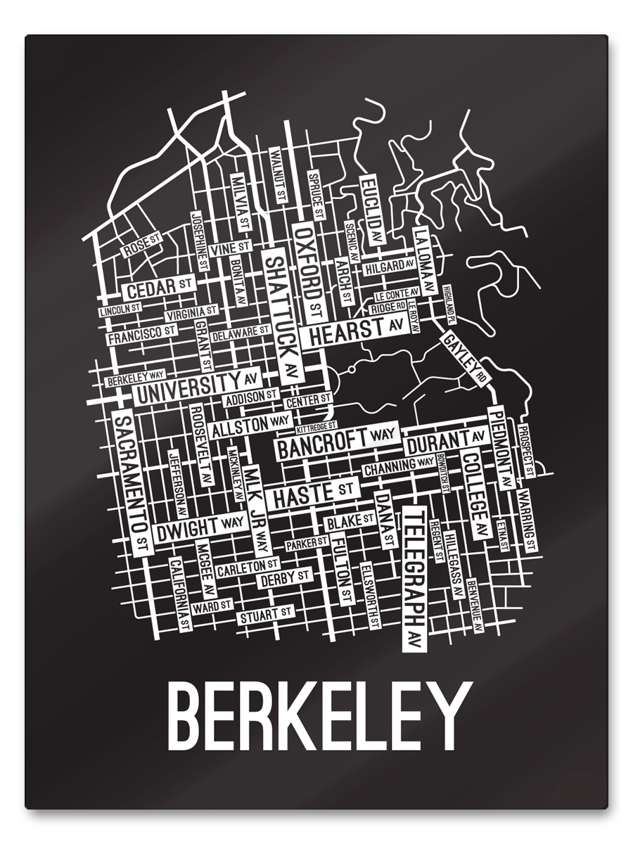 Berkeley, California Street Map - School Street Posters