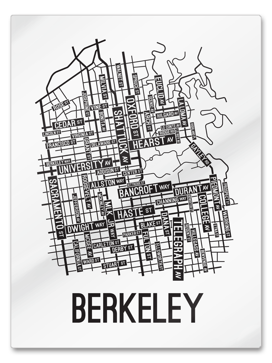 Berkeley, California Street Map - School Street Posters