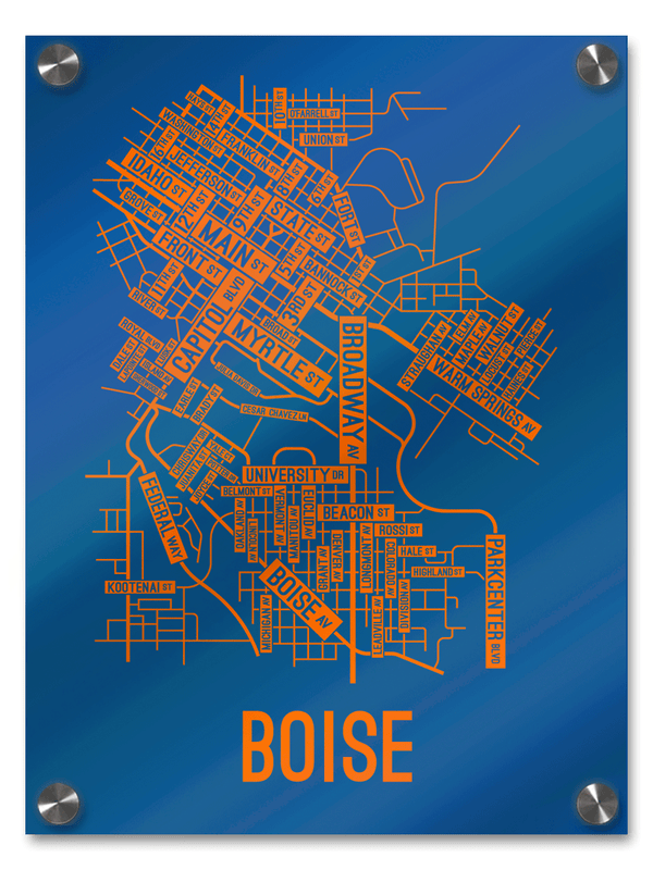 Boise, Idaho Street Map - School Street Posters