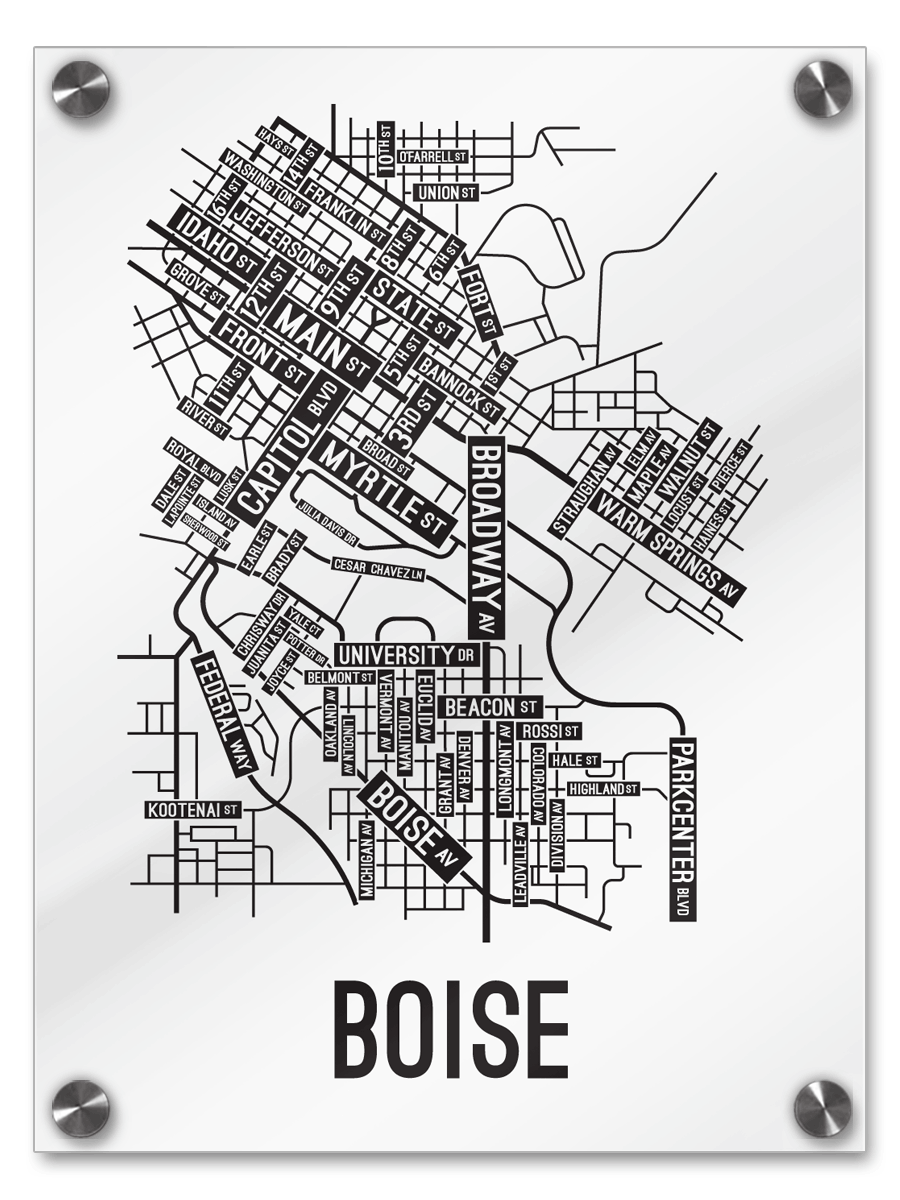 Boise, Idaho Street Map - School Street Posters