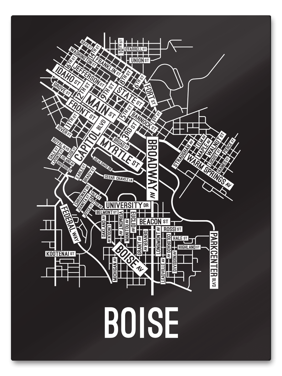 Boise, Idaho Street Map - School Street Posters