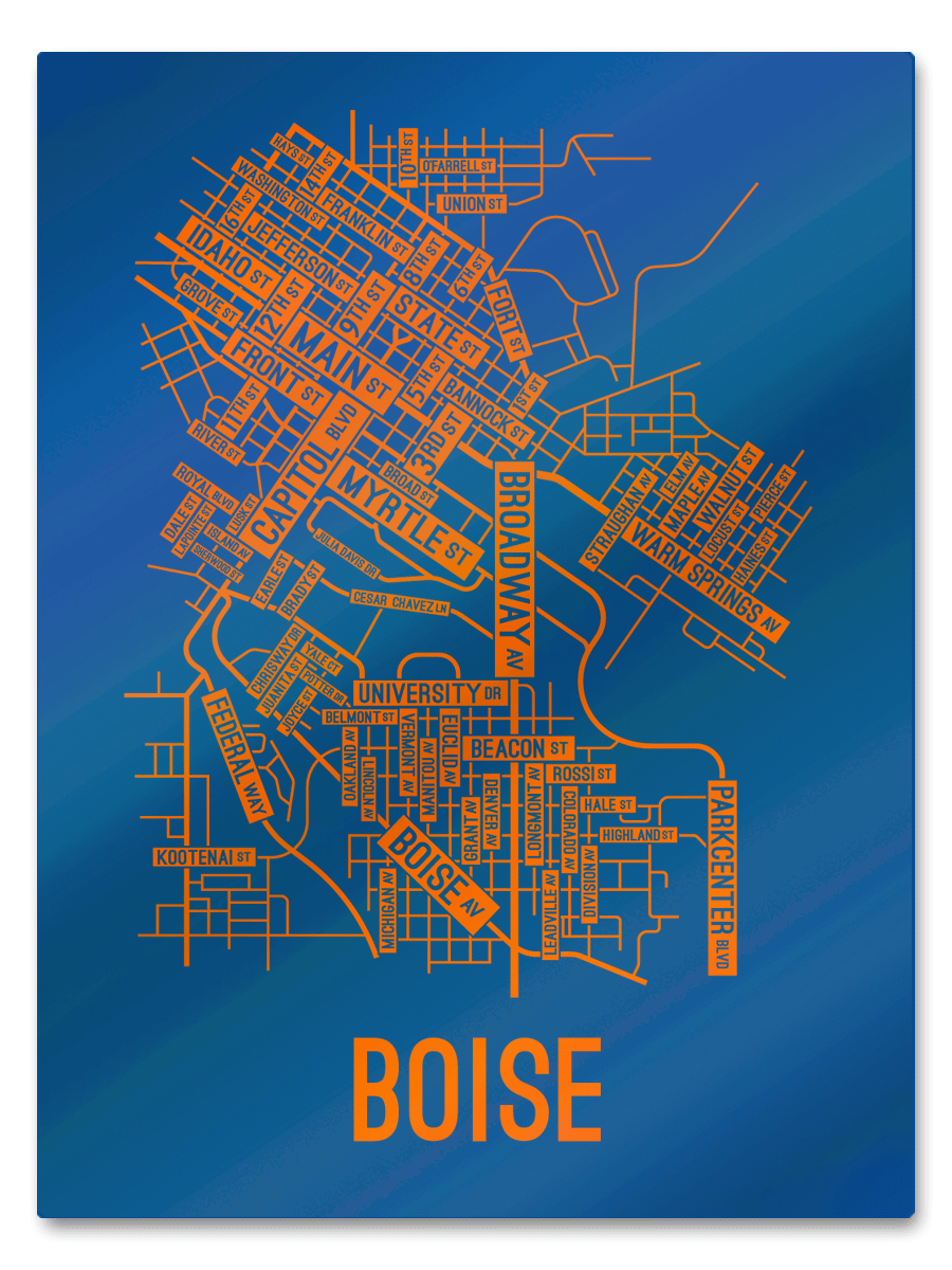 Boise, Idaho Street Map - School Street Posters