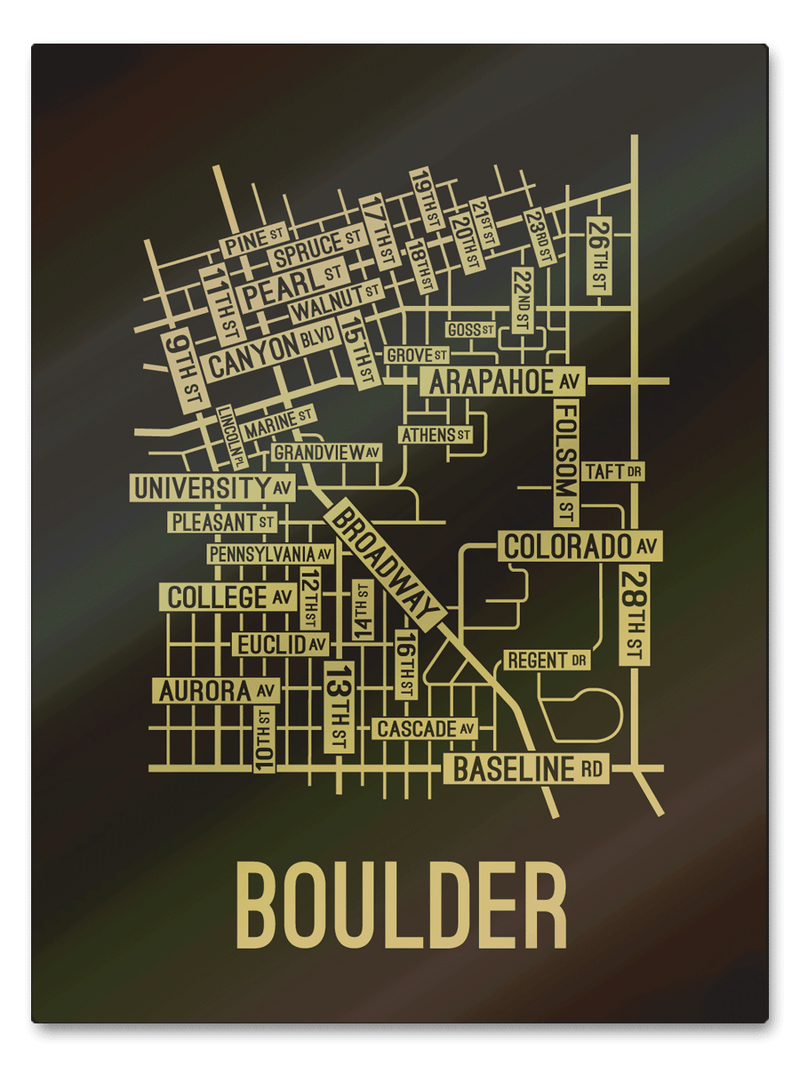 Boulder, Colorado Street Map - School Street Posters