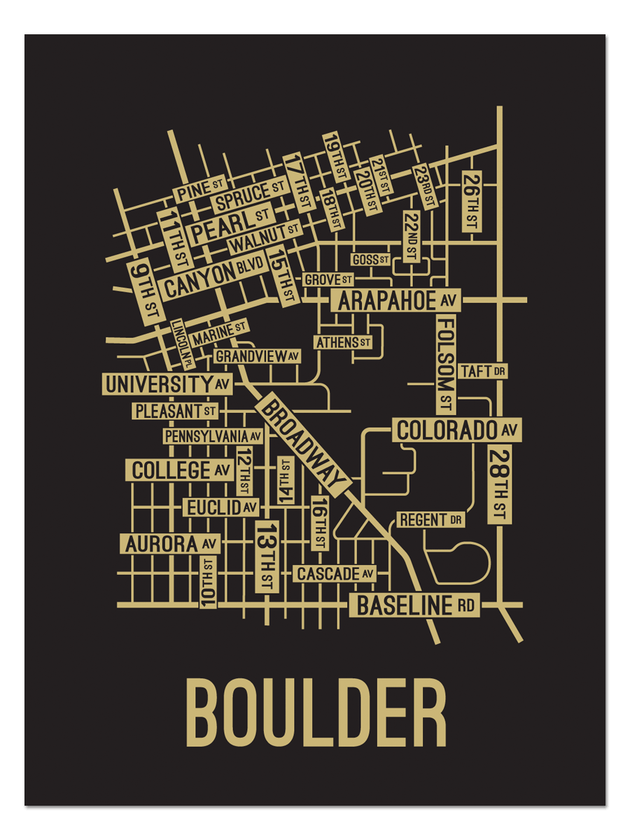 School Street Posters - College Town Maps