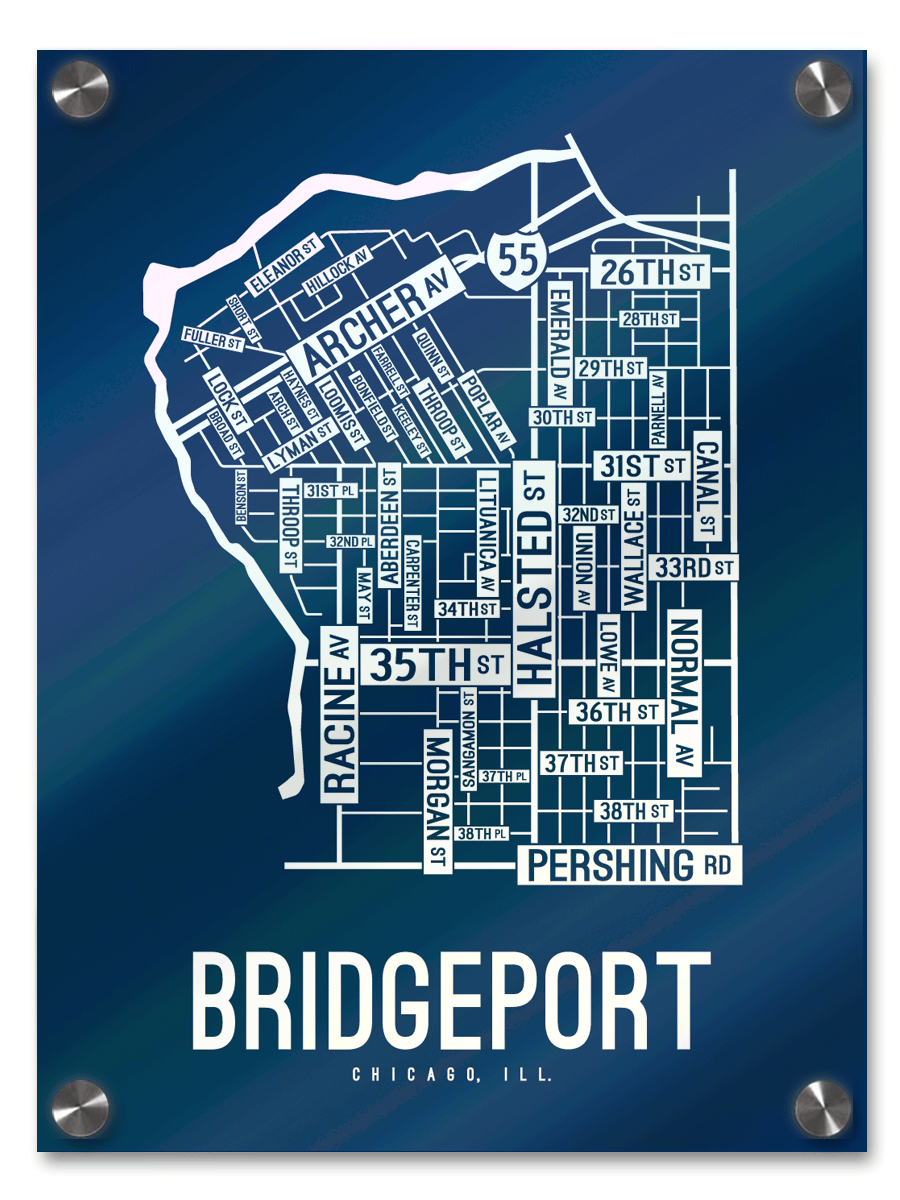 Bridgeport, Chicago Street Map - School Street Posters