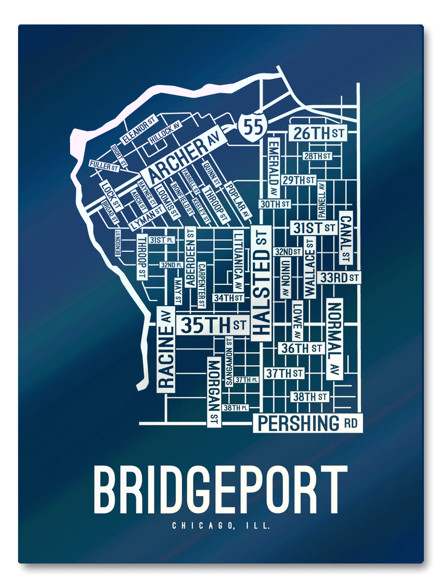 Bridgeport, Chicago Street Map - School Street Posters