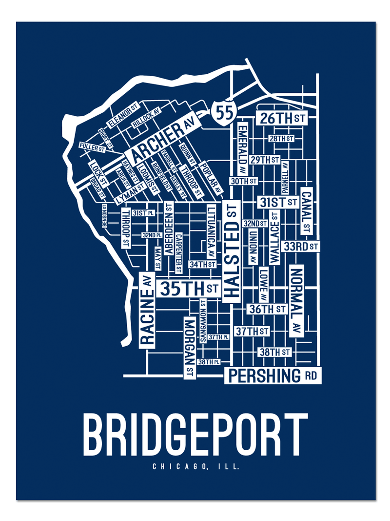 Bridgeport, Chicago Street Map - School Street Posters