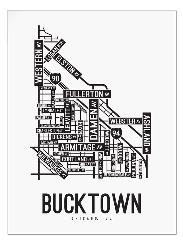 Bucktown, Chicago Street Map - School Street Posters