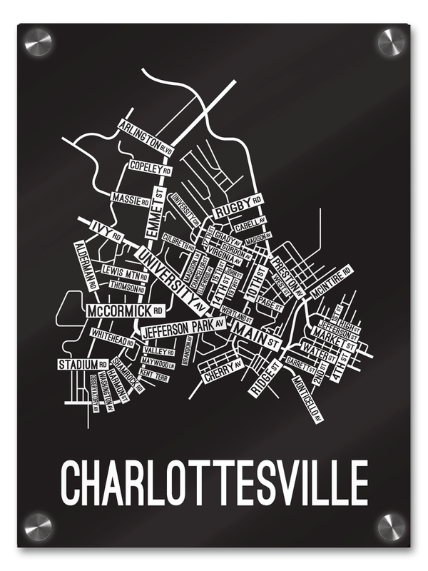 Charlottesville, Virginia Street Map - School Street Posters