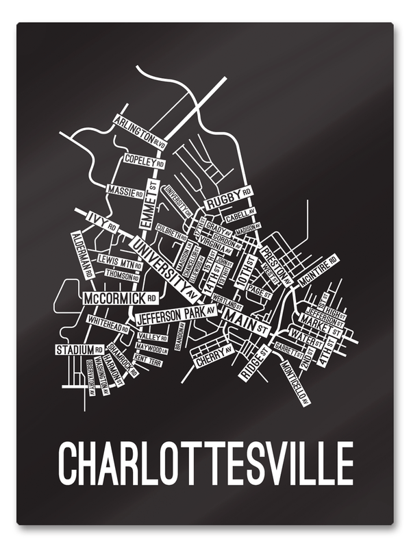 Charlottesville, Virginia Street Map - School Street Posters