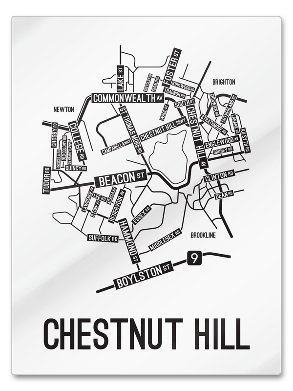 Chestnut Hill, Massachusetts Street Map - School Street Posters