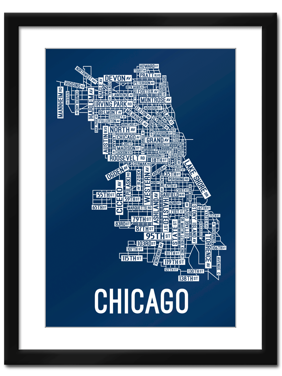 Chicago, Illinois Street Map - School Street Posters