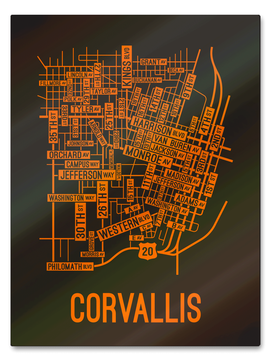 Mapa De Corvallis, Oregon Y Sus Alrededores Courtyard By Marriott