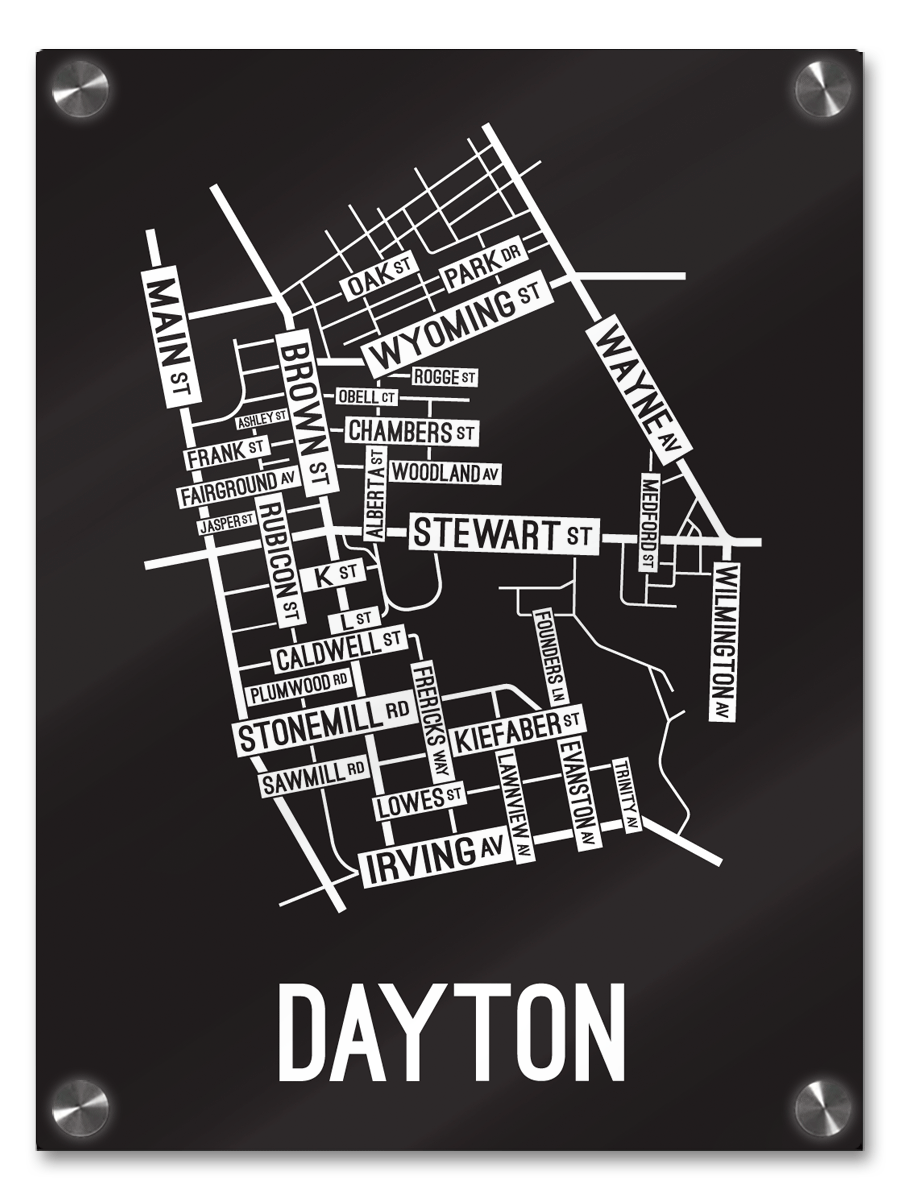 Dayton, Ohio Street Map - School Street Posters