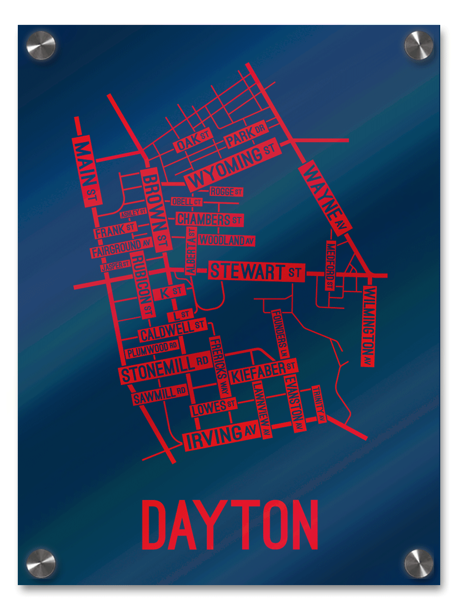 Dayton, Ohio Street Map - School Street Posters
