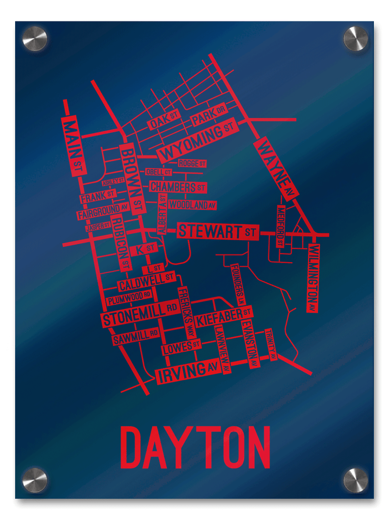 Dayton, Ohio Street Map - School Street Posters