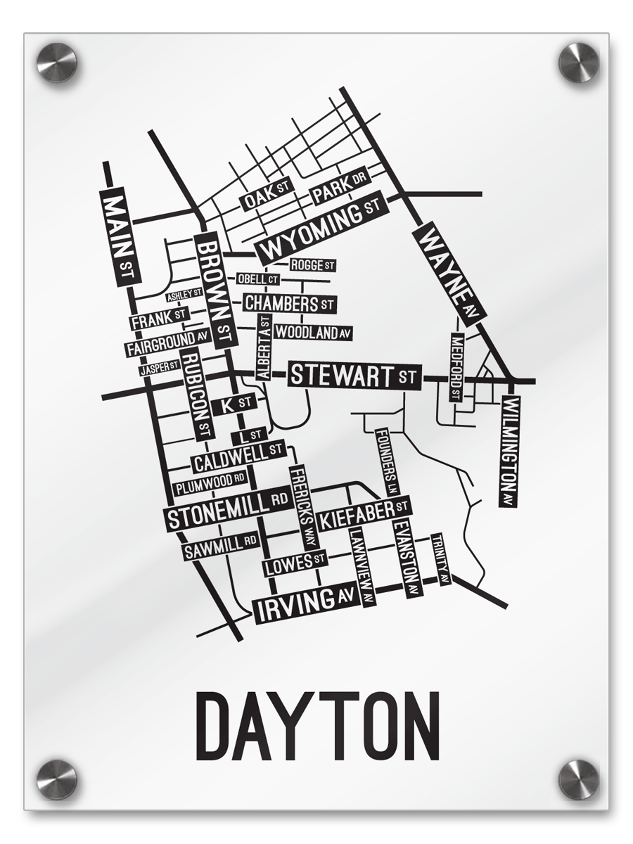 Dayton, Ohio Street Map - School Street Posters