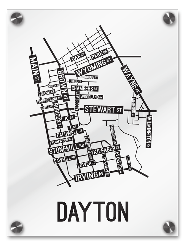 Dayton, Ohio Street Map - School Street Posters