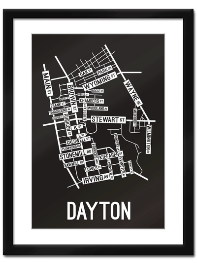 Dayton, Ohio Street Map - School Street Posters