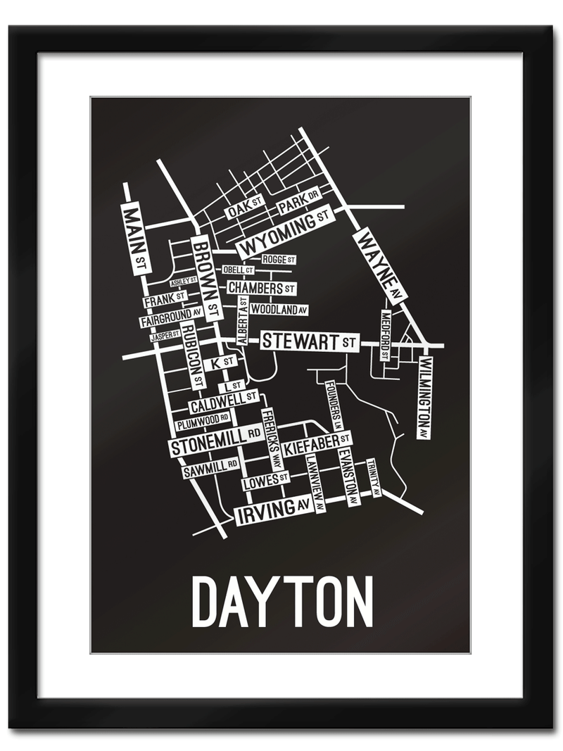 Dayton, Ohio Street Map - School Street Posters