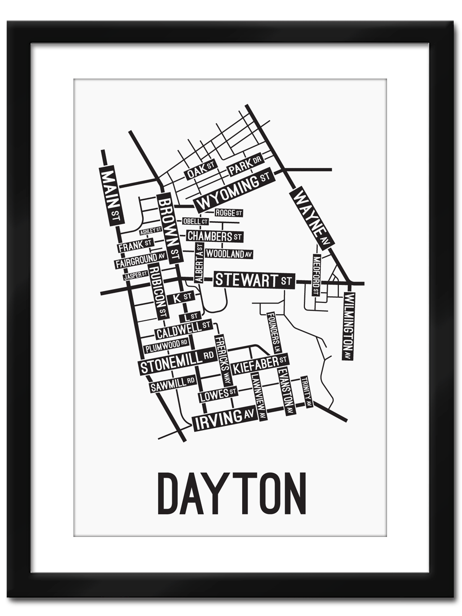 Dayton, Ohio Street Map - School Street Posters