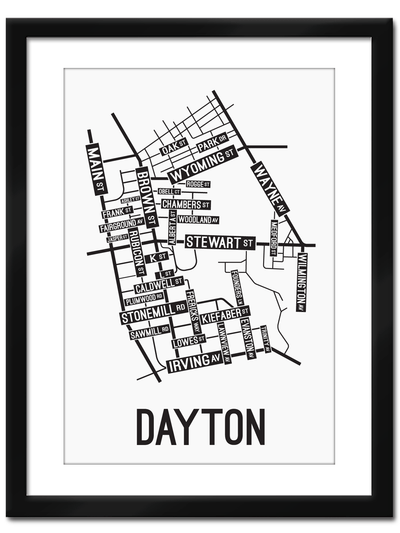 Dayton, Ohio Street Map - School Street Posters