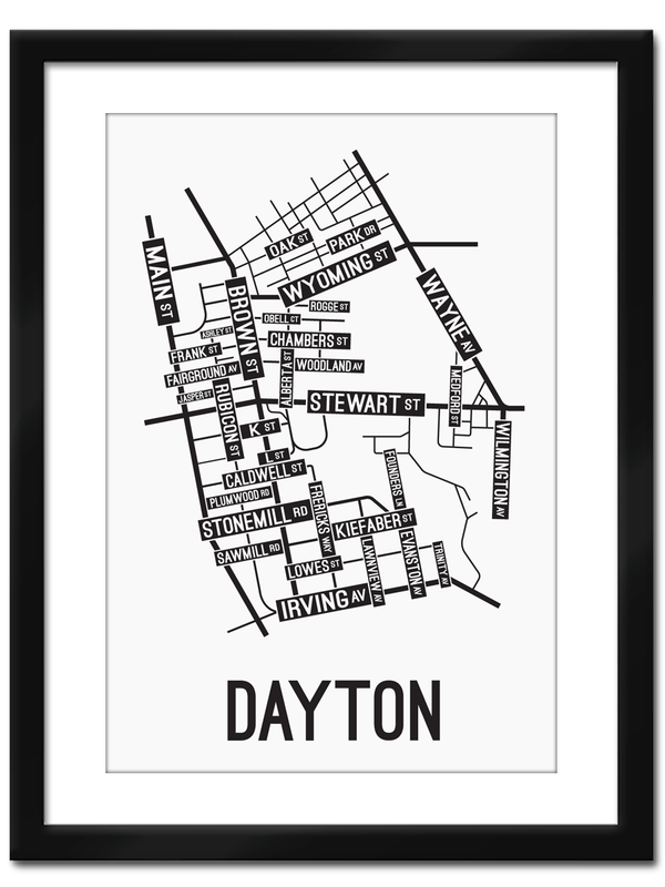 Dayton, Ohio Street Map - School Street Posters