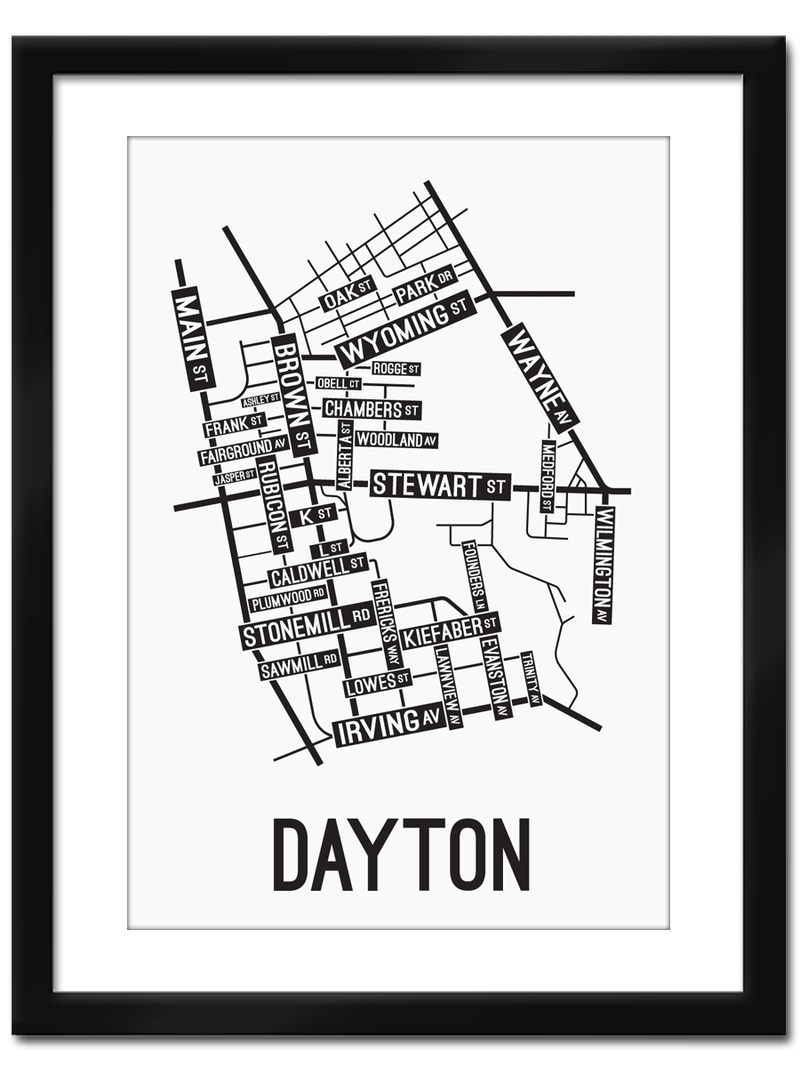 Dayton, Ohio Street Map - School Street Posters