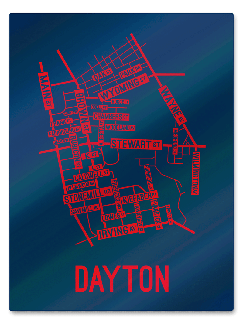 Dayton, Ohio Street Map - School Street Posters