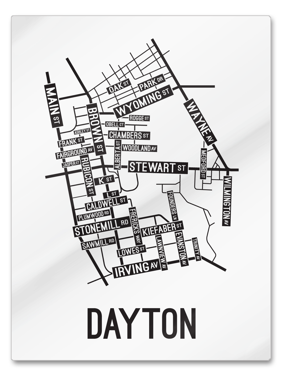 Dayton, Ohio Street Map - School Street Posters
