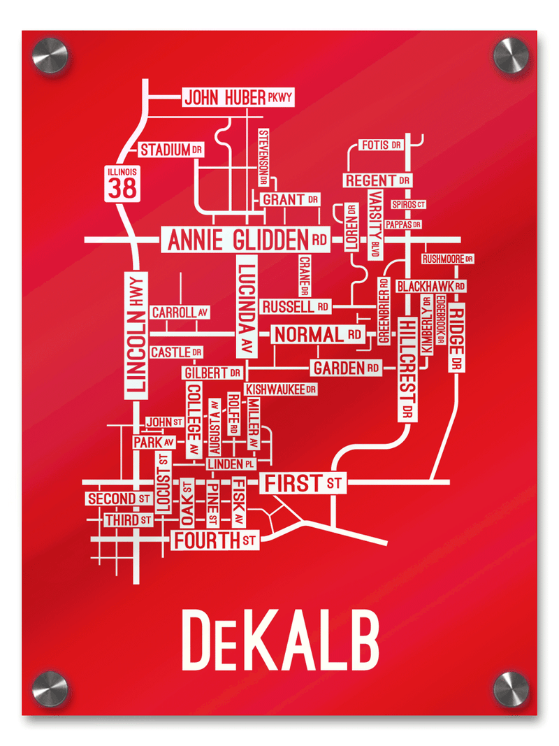 DeKalb, Illinois Street Map - School Street Posters