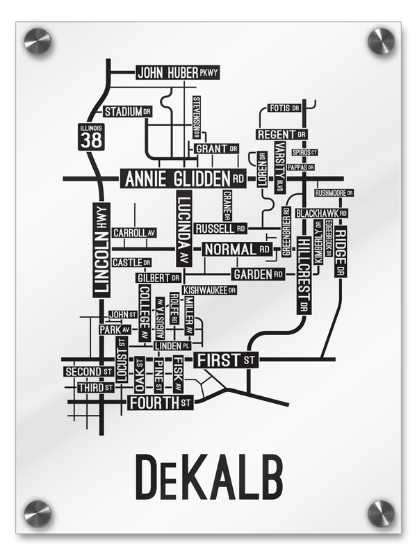 DeKalb, Illinois Street Map - School Street Posters