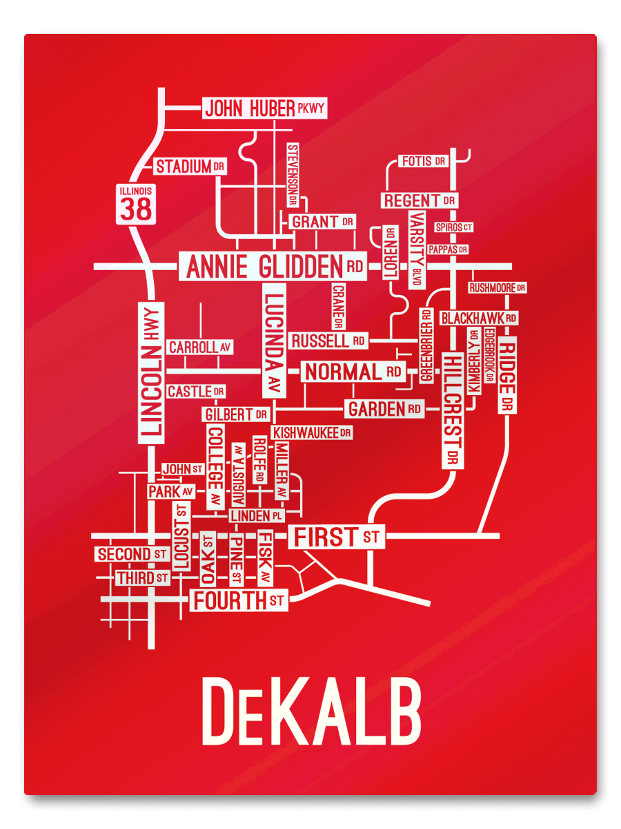 DeKalb, Illinois Street Map - School Street Posters
