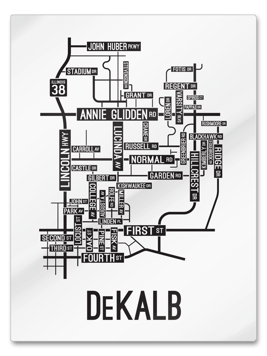 DeKalb, Illinois Street Map - School Street Posters