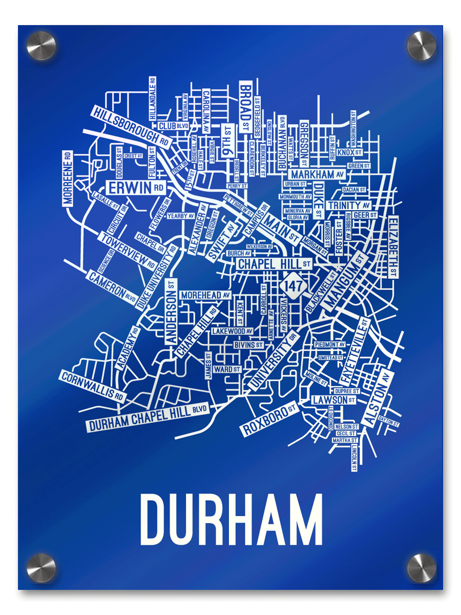 Durham, North Carolina Street Map Poster | School Street Posters
